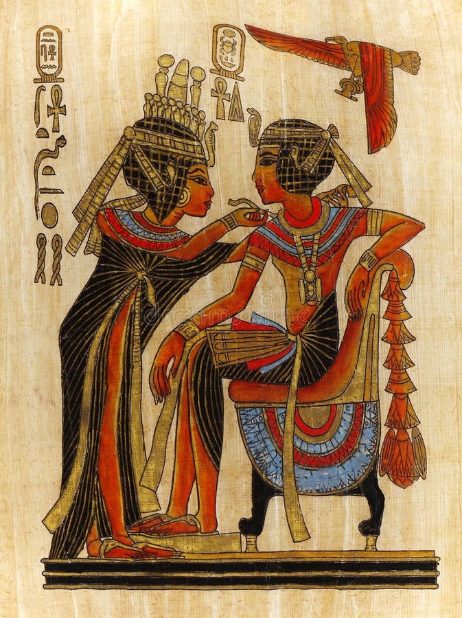 Rainha Cleopatra no papiro foto de stock. Imagem de papel - 4052746