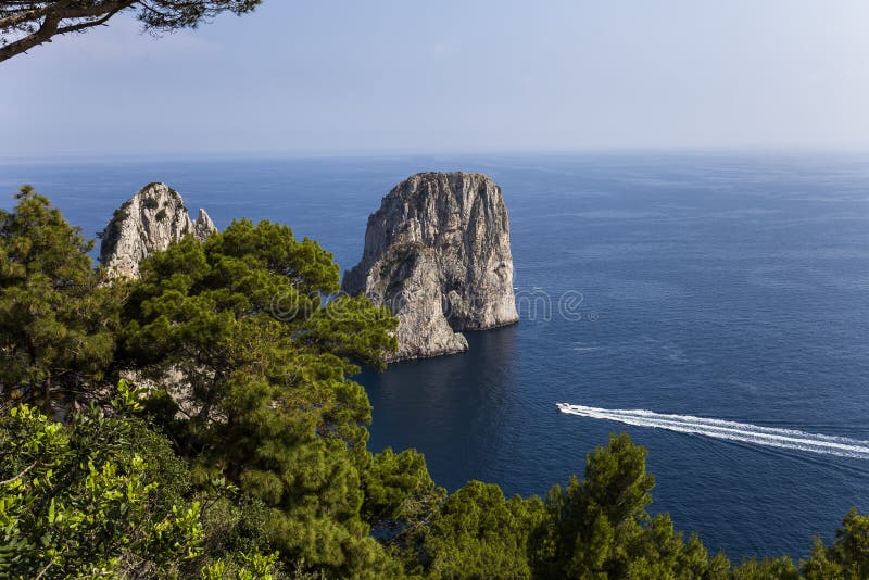 Faraglioni Island and Cliffs, Capri, Italy Stock Image - Image of ...