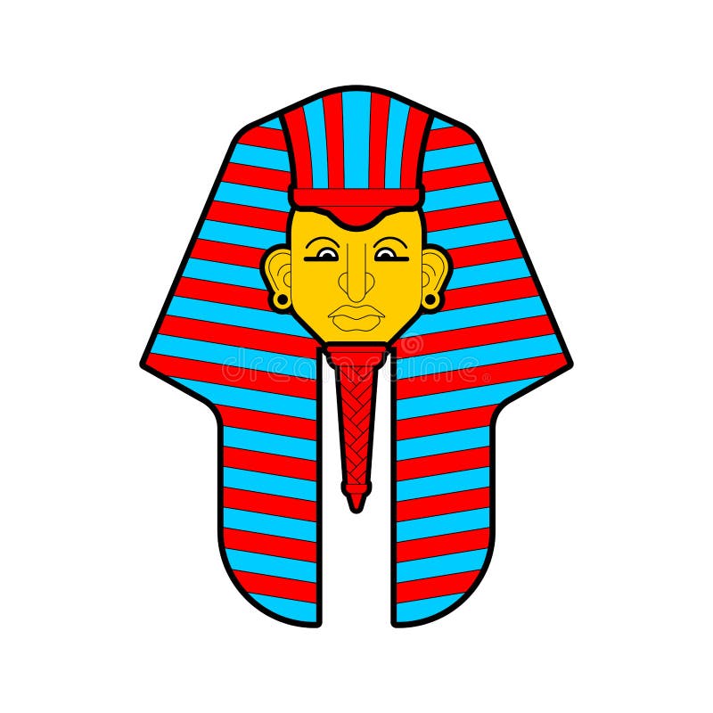 Farao Head Geïsoleerd. Koning in Het Oude Egypte Vector Illustratie ...