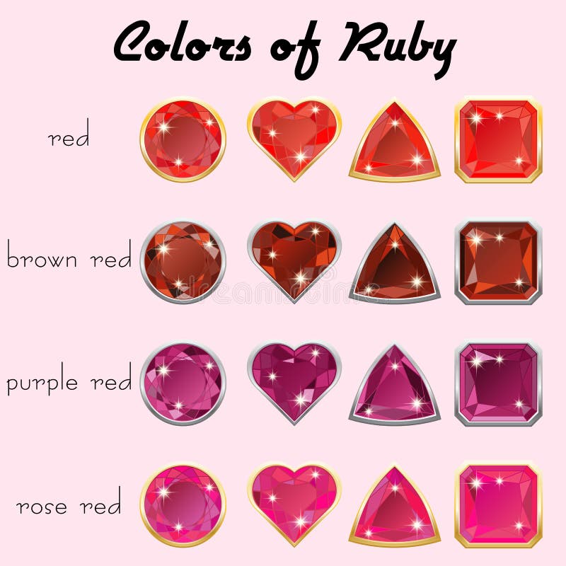 Farben des Rubins vektor abbildung. Illustration von ansammlung - 80705182