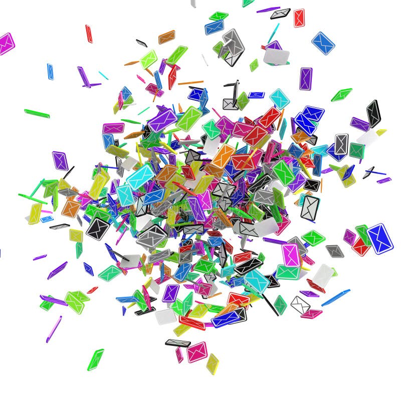 Farbexplosion E-Mail stock abbildung. Illustration von mitte - 11379793