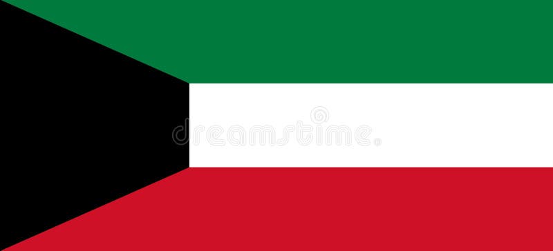 Farbige Flagge von Kuwait vektor abbildung. Illustration von ...