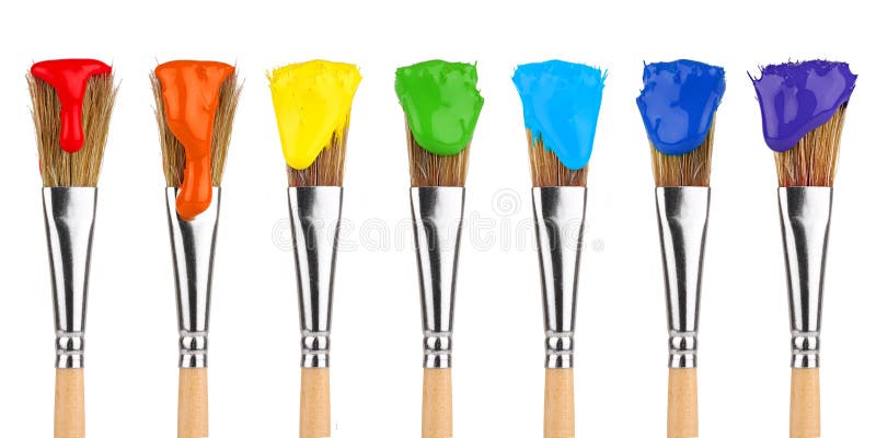 Farbige Pinsel stockfoto. Bild von entwerfer, maler, flüssigkeit - 27927920