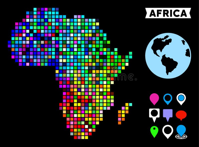 Farbiger Dot Africa Map vektor abbildung. Illustration von ...