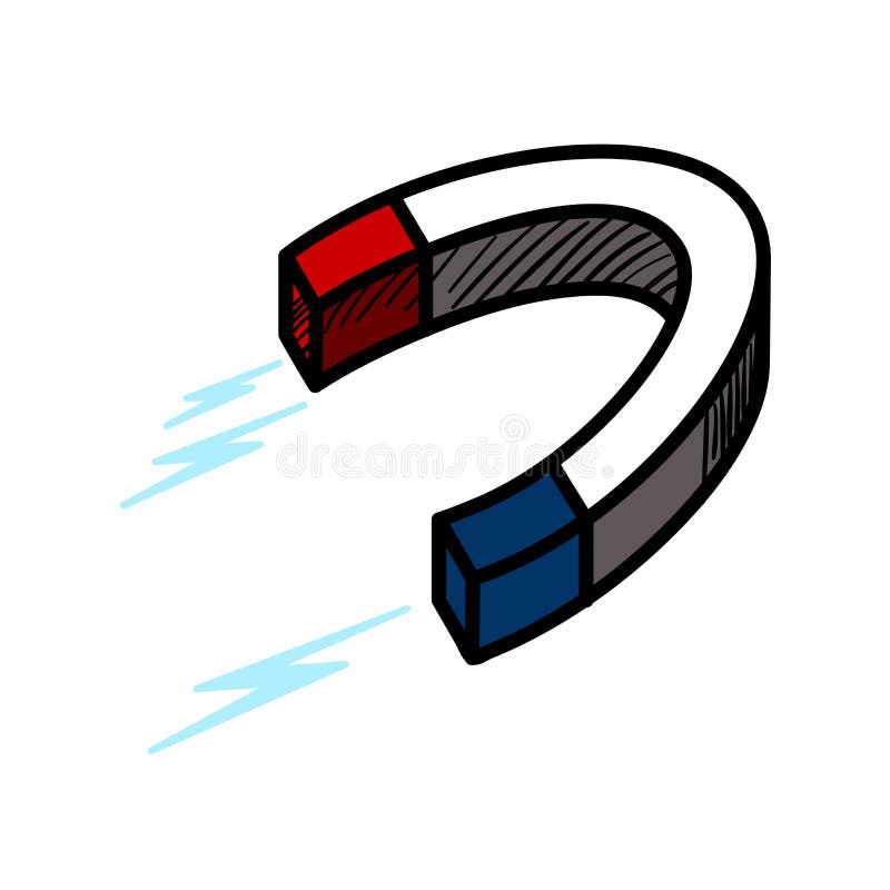 Skizze eines Magneten vektor abbildung. Illustration von gezeichnet ...