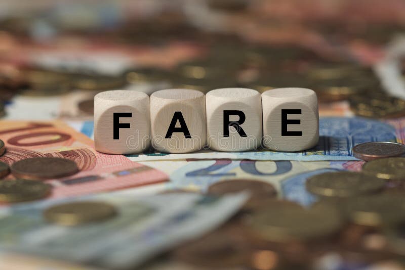 Fare - Cube with Letters, Sign with Wooden Cubes Stock Image - Image of ...
