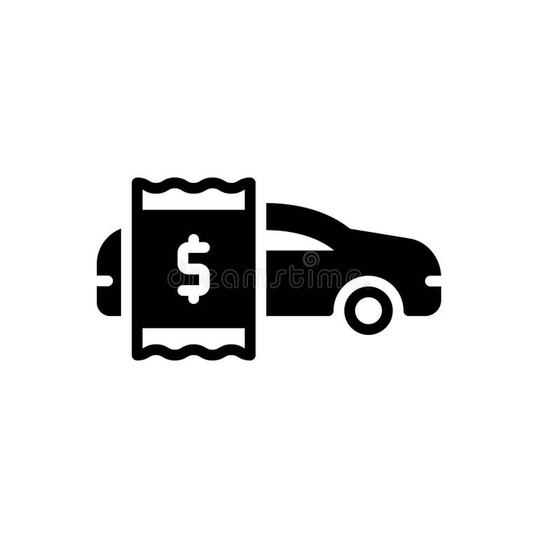 Black Solid Icon for Fares, Rent and Ticket Stock Vector - Illustration ...