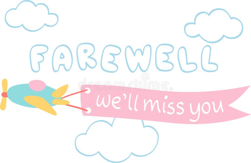 Farewell on Cloud Background Stock Vector - Illustration of cute ...