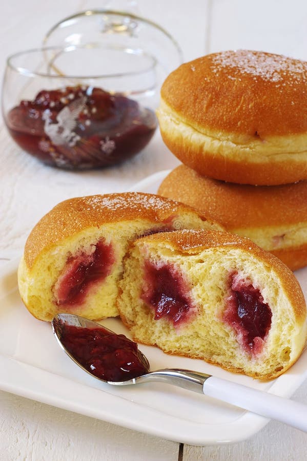 Farewell, My Diet: Donuts with Raspberry Jam Stock Image - Image of ...