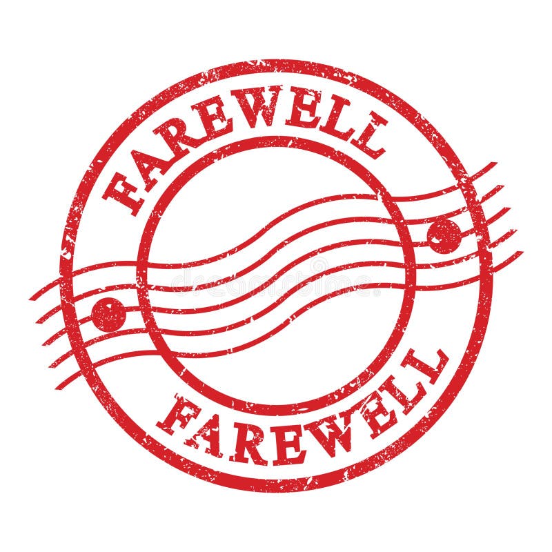 FAREWELL, Text Written on Red Postal Stamp Stock Illustration ...