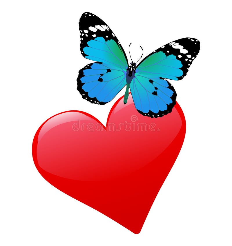 Forma Della Farfalla E Del Cuore Di Volo Illustrazione di Stock ...