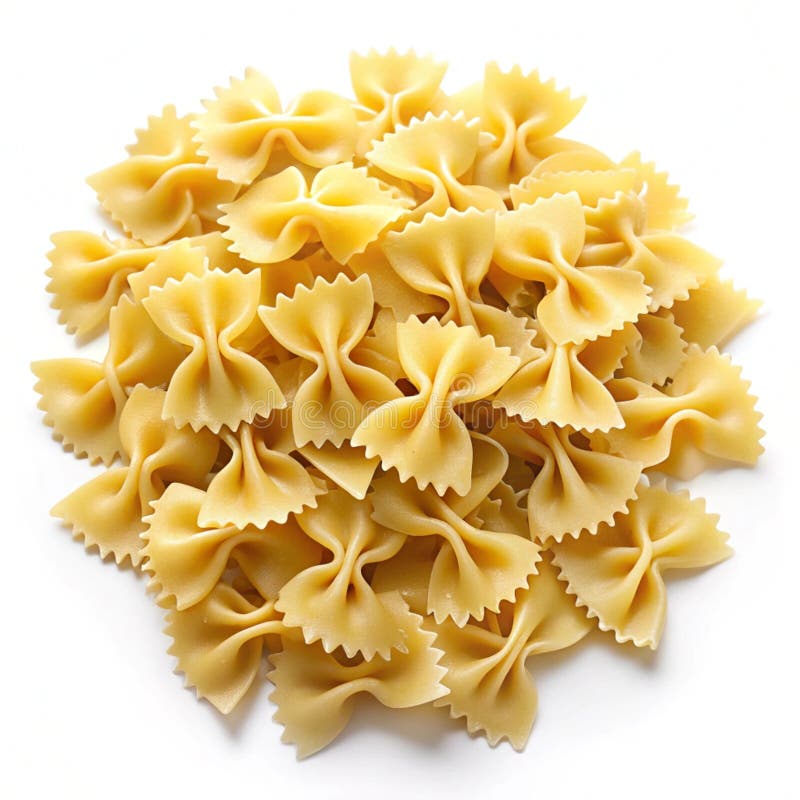 Farfalle Pasta Isolated on White Background Stock Image - Image of ...