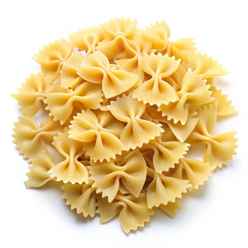 Farfalle Pasta Isolated on White Background Stock Image - Image of food ...