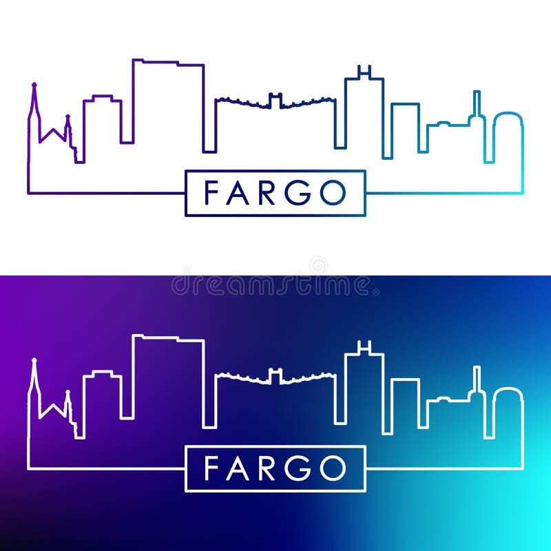 Fargo Skyline. Colorful Linear Style Stock Vector - Illustration of ...