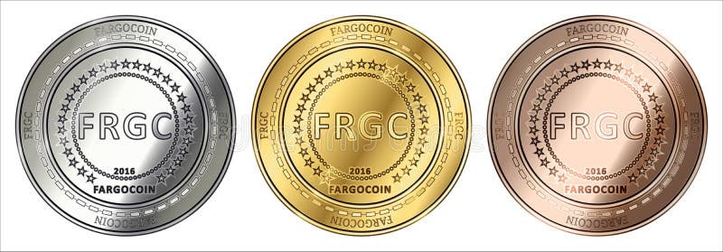 Fargocoin FRGC coin set. stock vector. Illustration of cryptography ...