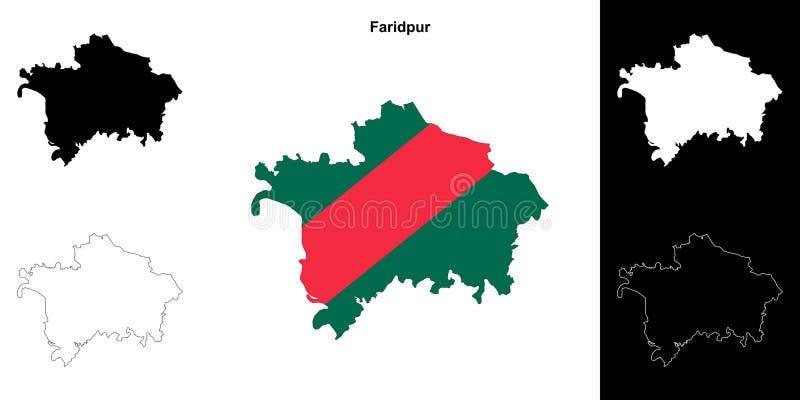 Faridpur District Outline Map Stock Illustrations – 2 Faridpur District ...
