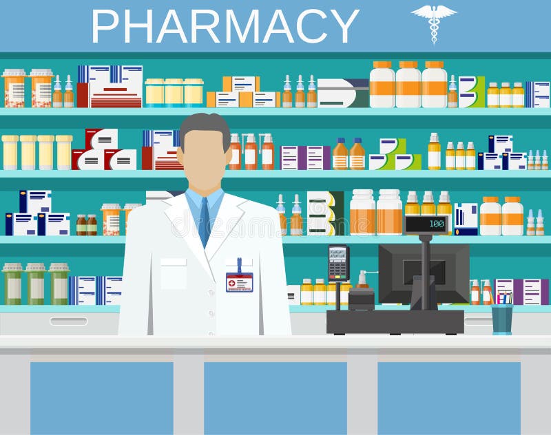 Farmácia, Logotipo Da Drograria Ou Etiqueta Medicina, Símbolo Da ...