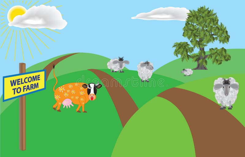 Farm field stock vector. Illustration of field, rows - 29879266