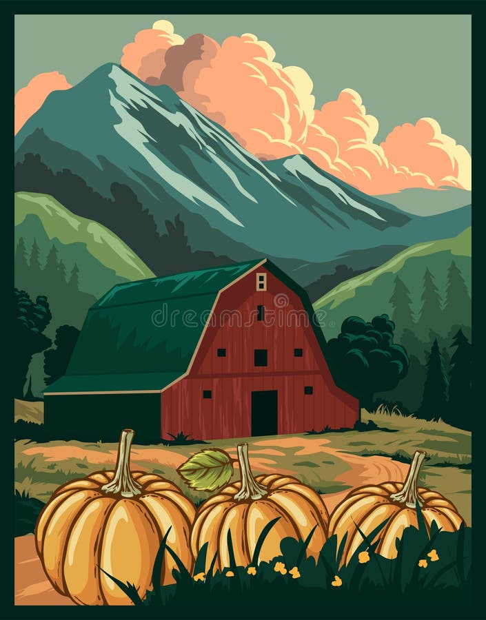 Agriculture Farm Barn Poster Design Template Stock Vector ...