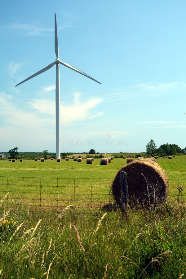 Farm stock image. Image of haystacks, turbine, wind, energy - 5712305