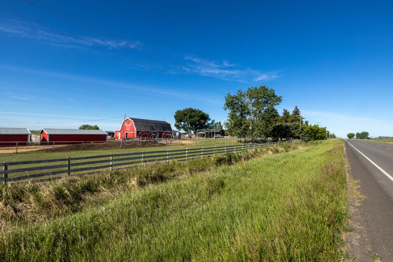 Farm and Agriculture in Alberta Canada Stock Photo - Image of green ...
