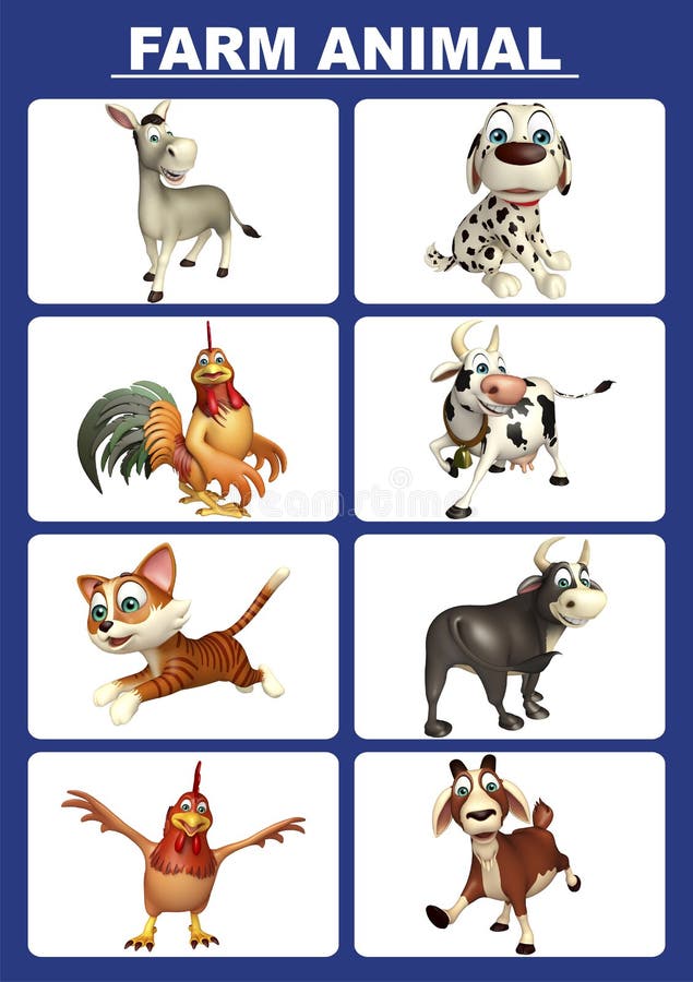 Farm animal chart stock illustration. Illustration of domestic - 70009674