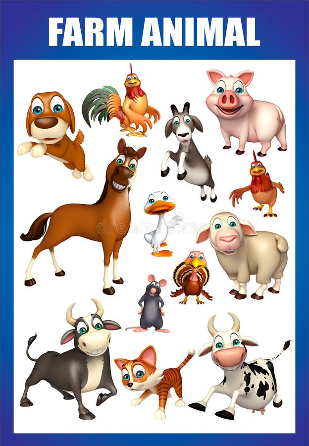 Farm animal chart stock illustration. Illustration of nature - 70014836