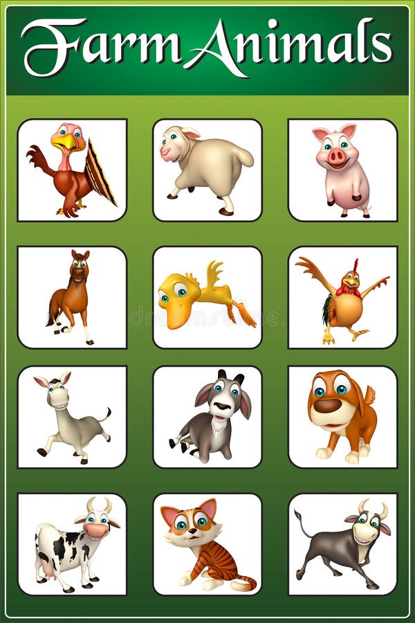 Farm animal chart stock illustration. Illustration of animal - 70016859