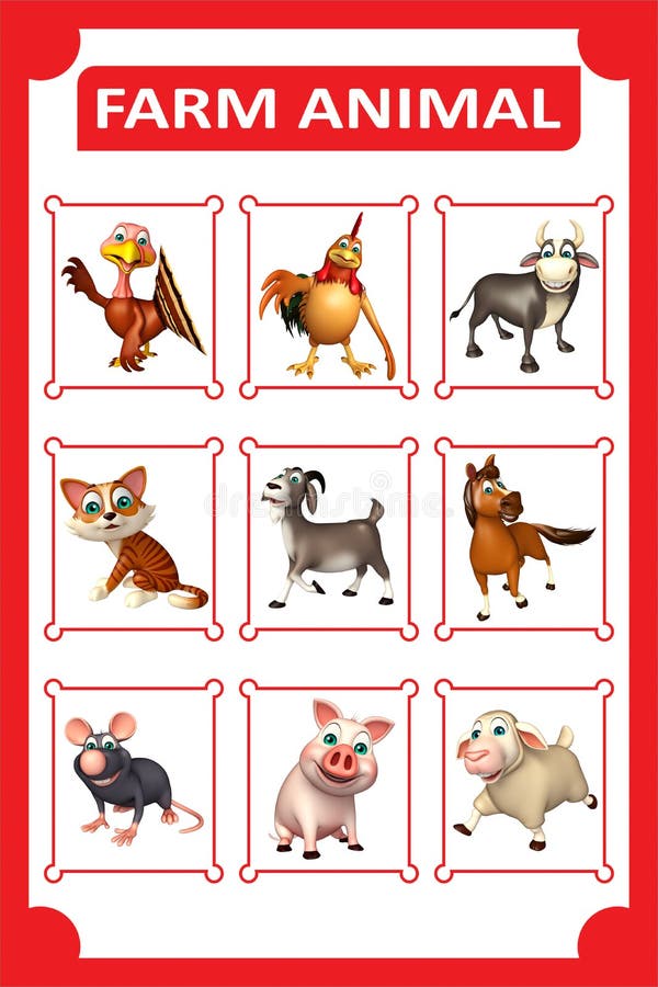 Farm animal chart stock illustration. Illustration of poster - 70022302