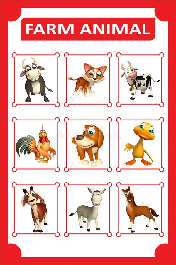 Farm animal chart stock illustration. Illustration of animal - 70022438