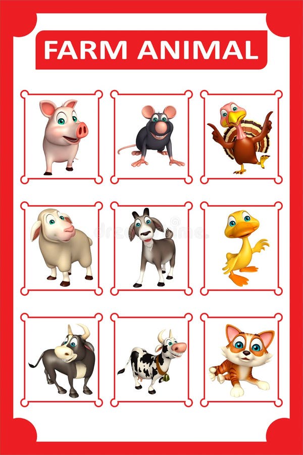 Farm animal chart stock illustration. Illustration of bull - 70022476