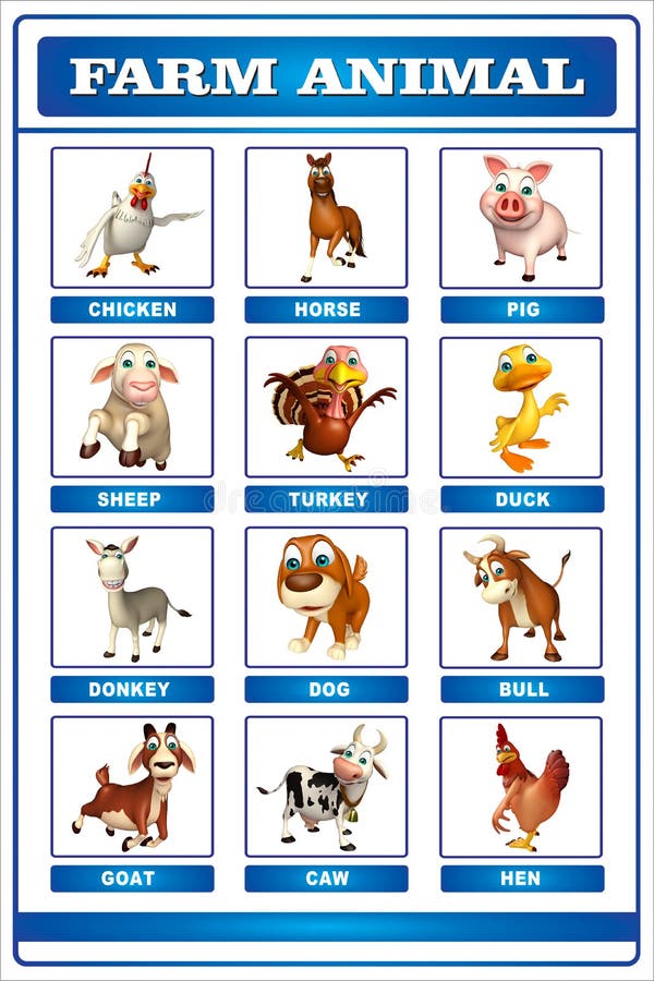 Farm animal chart stock illustration. Illustration of duck - 70023155