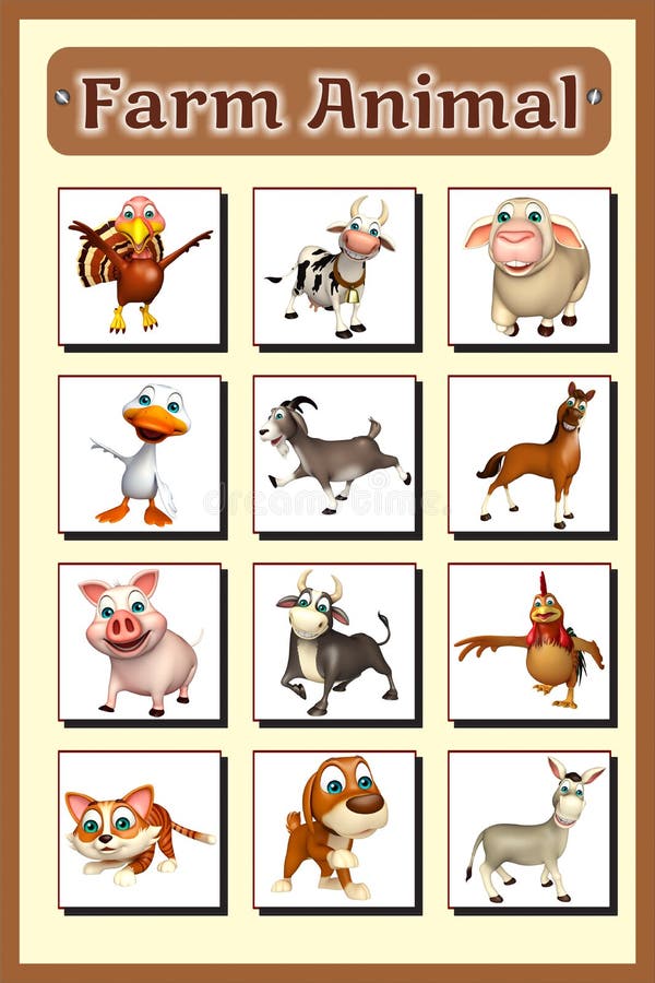 Farm animal chart stock illustration. Illustration of animal - 70023570