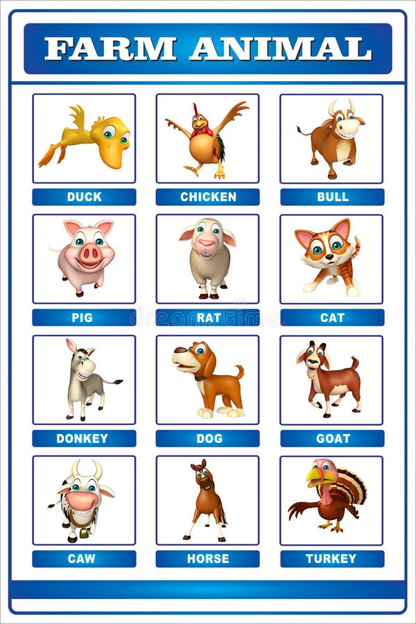 Farm animal chart stock illustration. Illustration of nature - 70023643