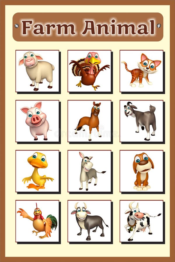 Farm animal chart stock illustration. Illustration of poster - 70025065