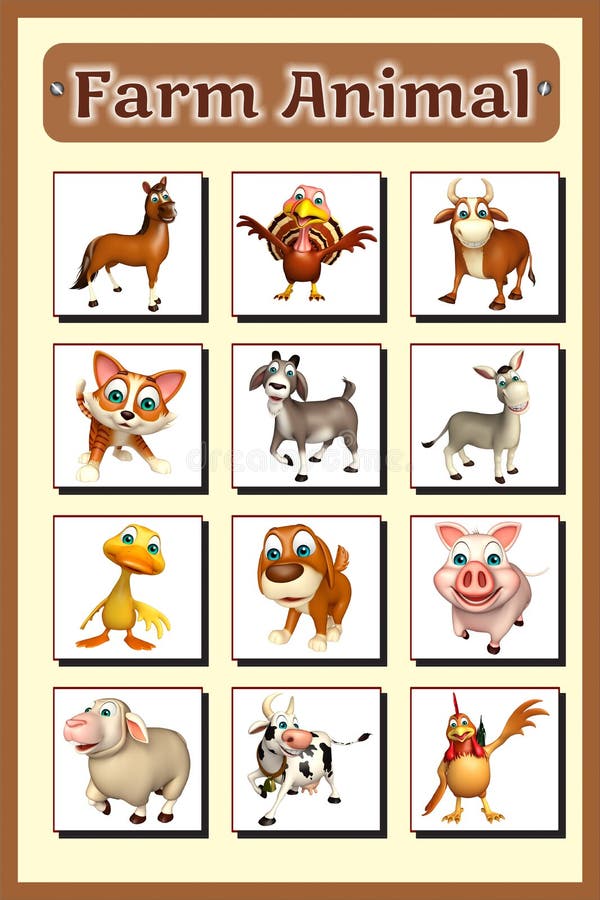 Farm animal chart stock illustration. Illustration of school - 70025157