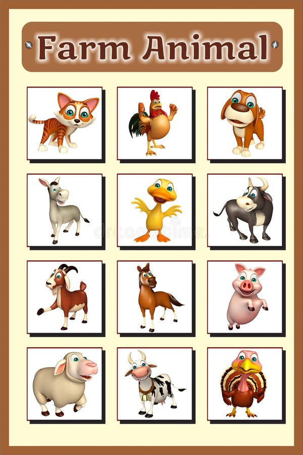 Farm animal chart stock illustration. Illustration of education - 70045641