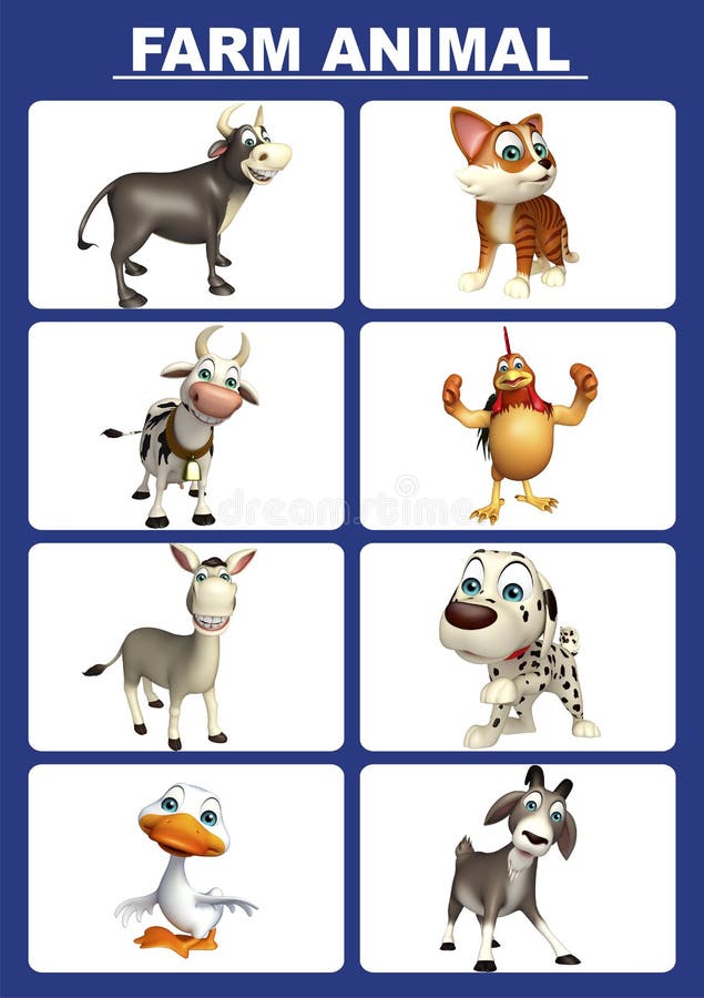 Farm animal chart stock illustration. Illustration of collection - 70062957