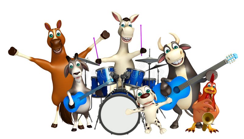 Farm Animal Collection with Props Stock Illustration - Illustration of ...