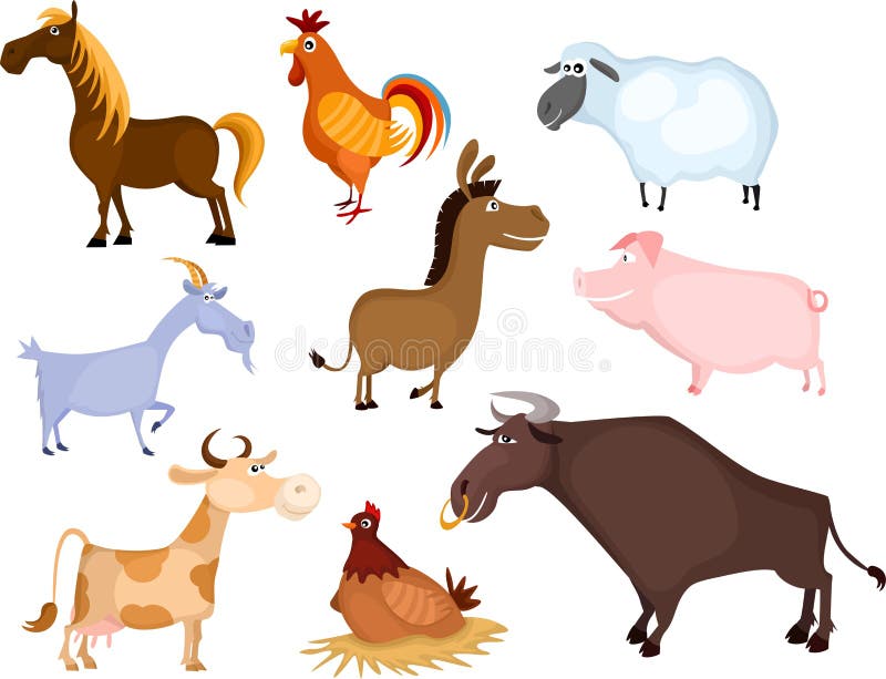 Farm animal collection set stock vector. Illustration of bunny - 45726936