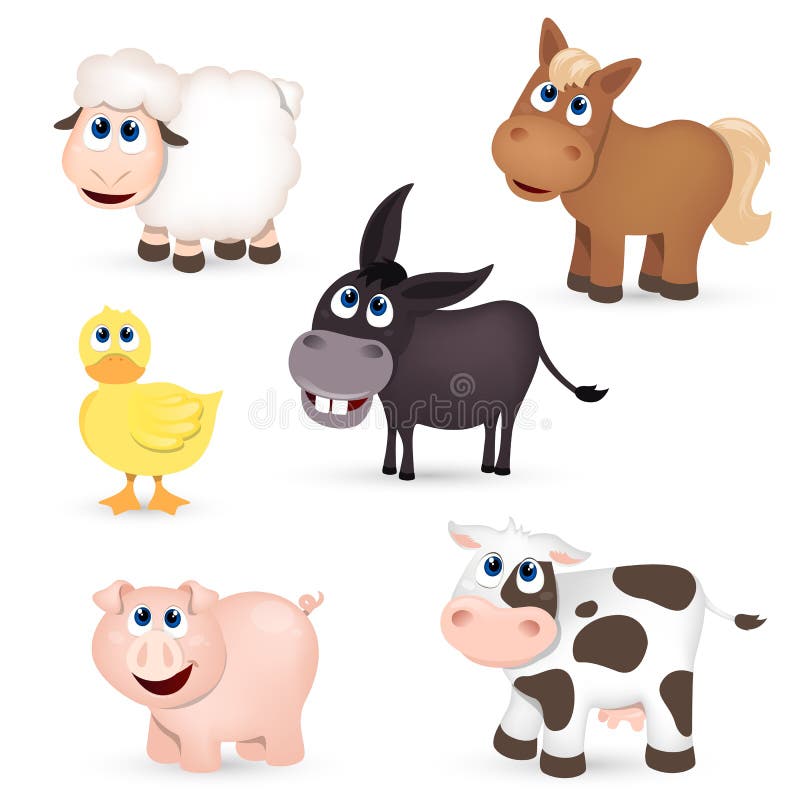 Farm animals cartoon stock vector. Illustration of agriculture - 28115598