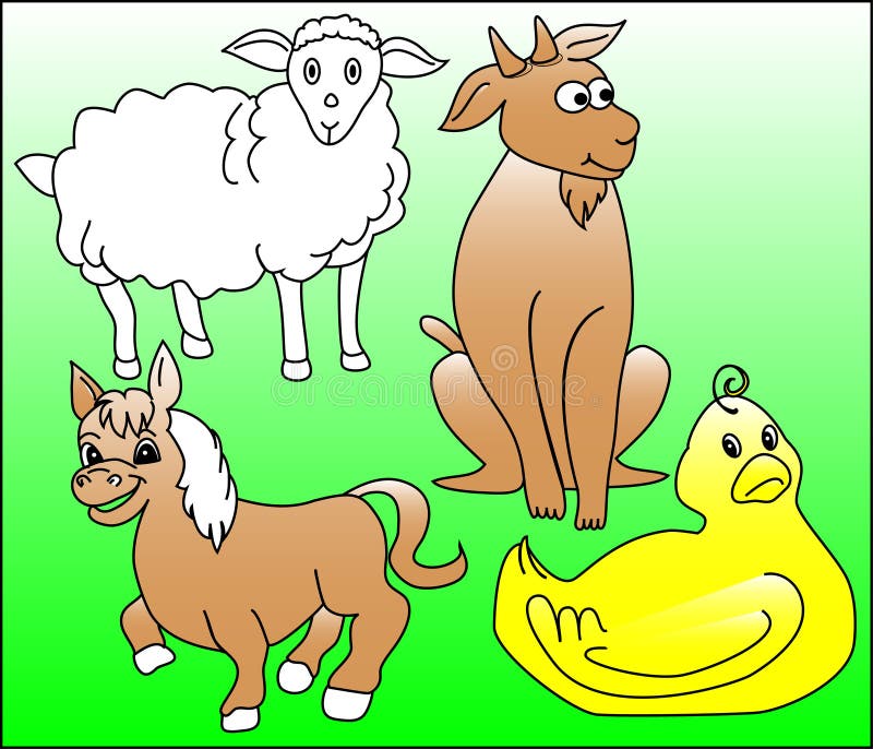 Farm animals stock vector. Illustration of sheep, animal - 5455409