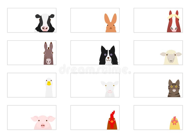 Farm animals banner set stock vector. Illustration of animals - 78359494