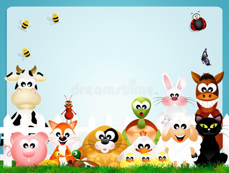 Farm animals and frame stock vector. Illustration of farm - 35468455