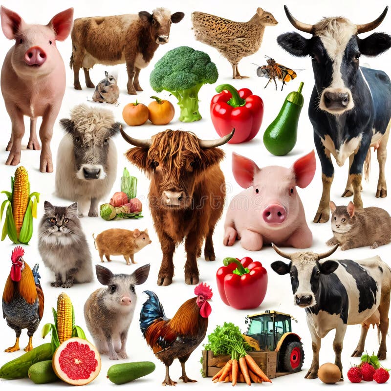 Farm Animals and Fresh Vegetables in a Rural Setting Generative for AI ...