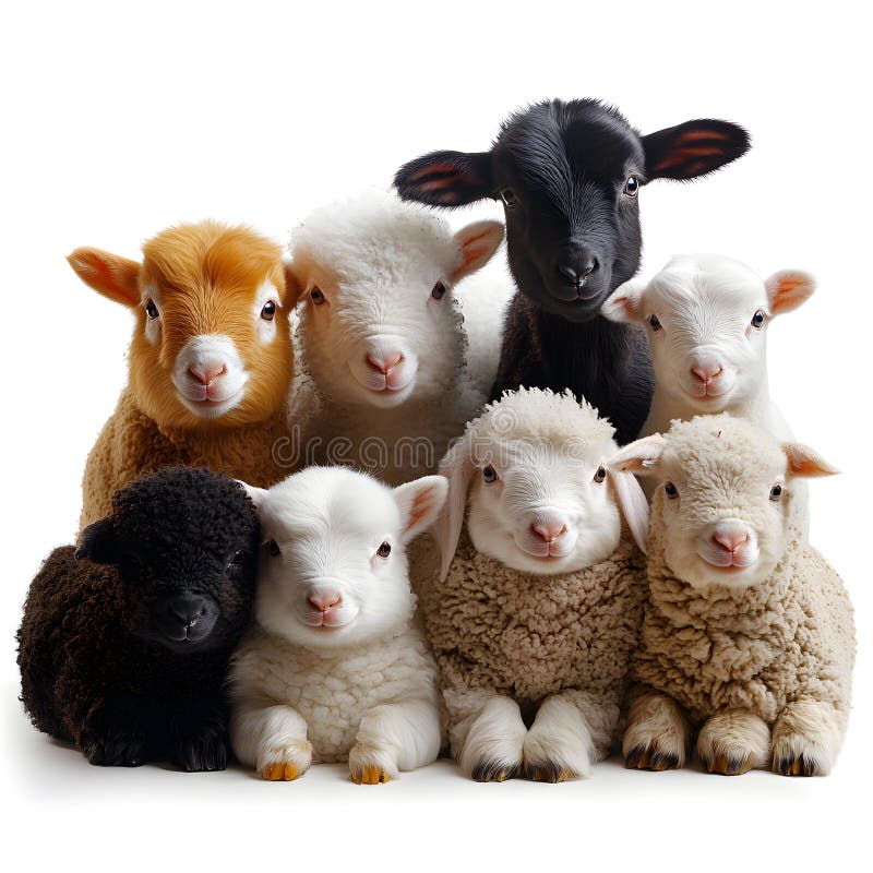 Farm Animals in Front of White Background Stock Illustration ...