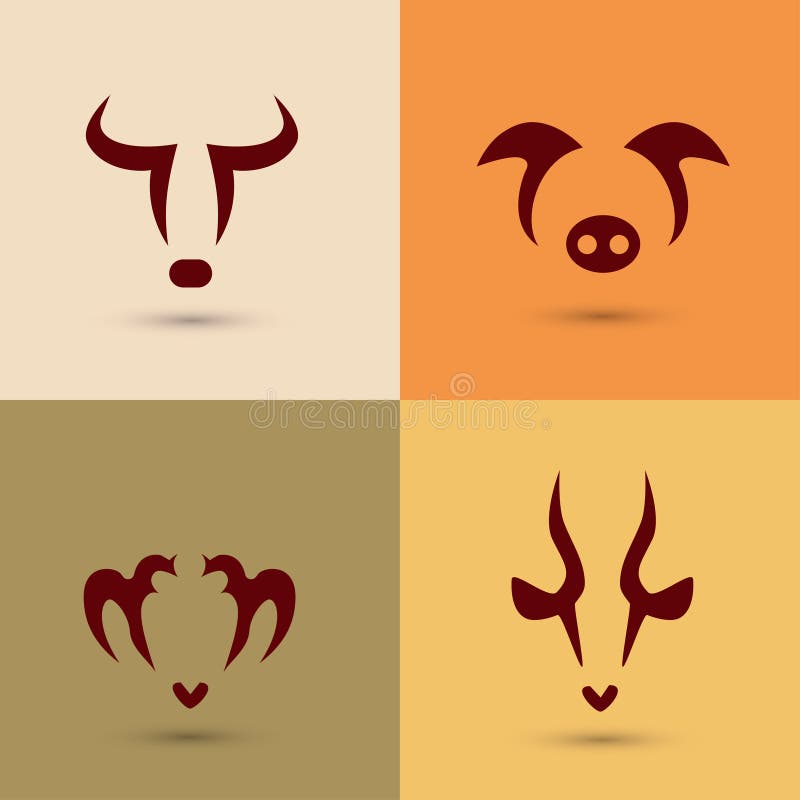 Stylized Black Goat Vector Icon Set Stock Illustrations – 282 Stylized ...