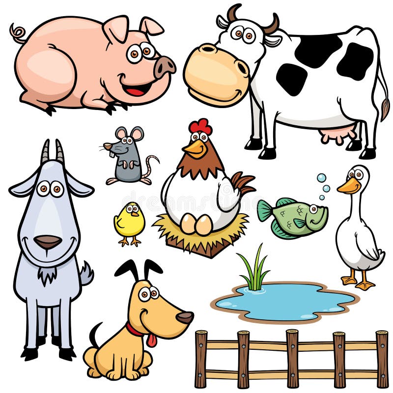 Farm animals cartoon stock vector. Illustration of agriculture - 28115598