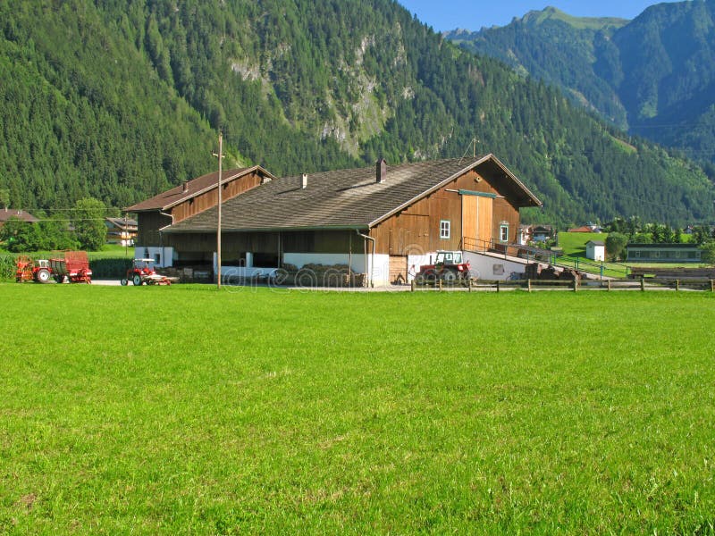 Farm in Austria stock image. Image of house, rock, meadow - 13356295