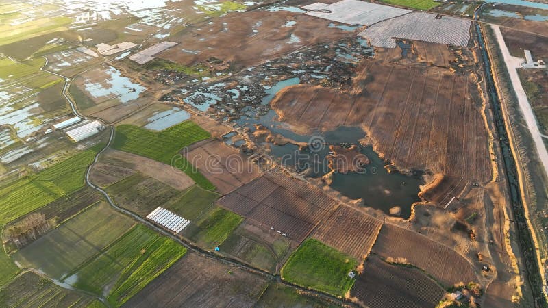 Farm Background Texture 4 K Aerial View 4K Stock Footage - Video of ...